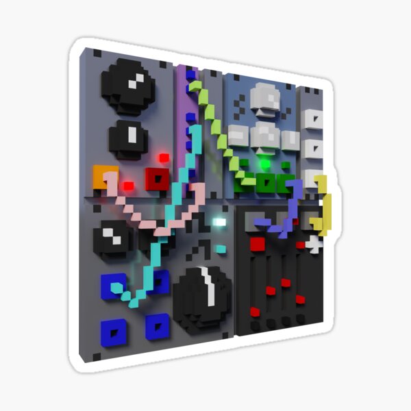 "Pixel Modular Synth - plain" Sticker by SynthApparel | Redbubble