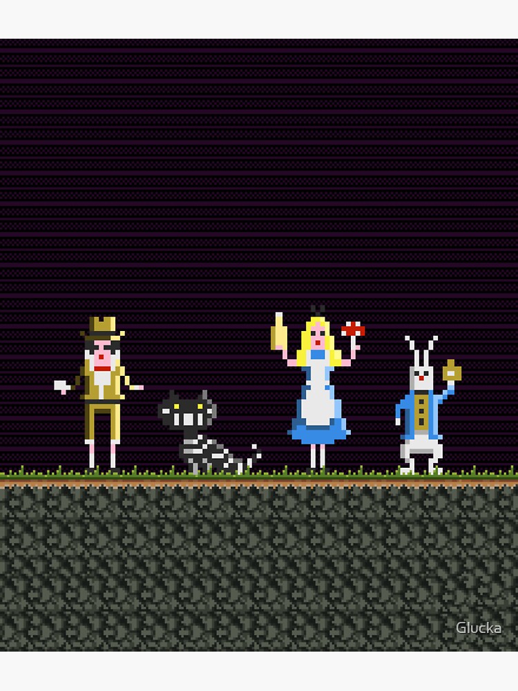"Alice's Adventures in Wonderland - Pixel Art style " Sticker for Sale ...