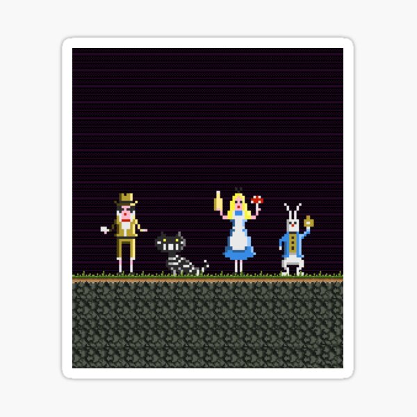 "Alice's Adventures in Wonderland - Pixel Art style " Sticker for Sale ...
