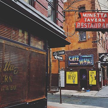 "Cafe Wha?, New York City" Sticker for Sale by JustinImler | Redbubble