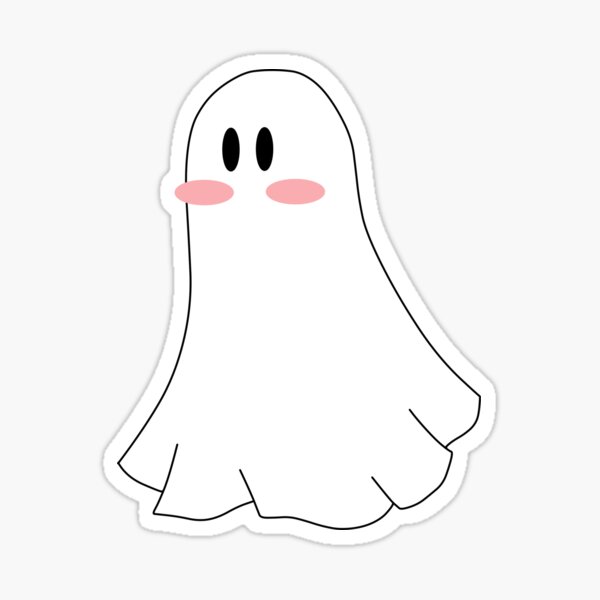 "Spooky Blushing Ghost" Sticker by Gus-and-Toad | Redbubble