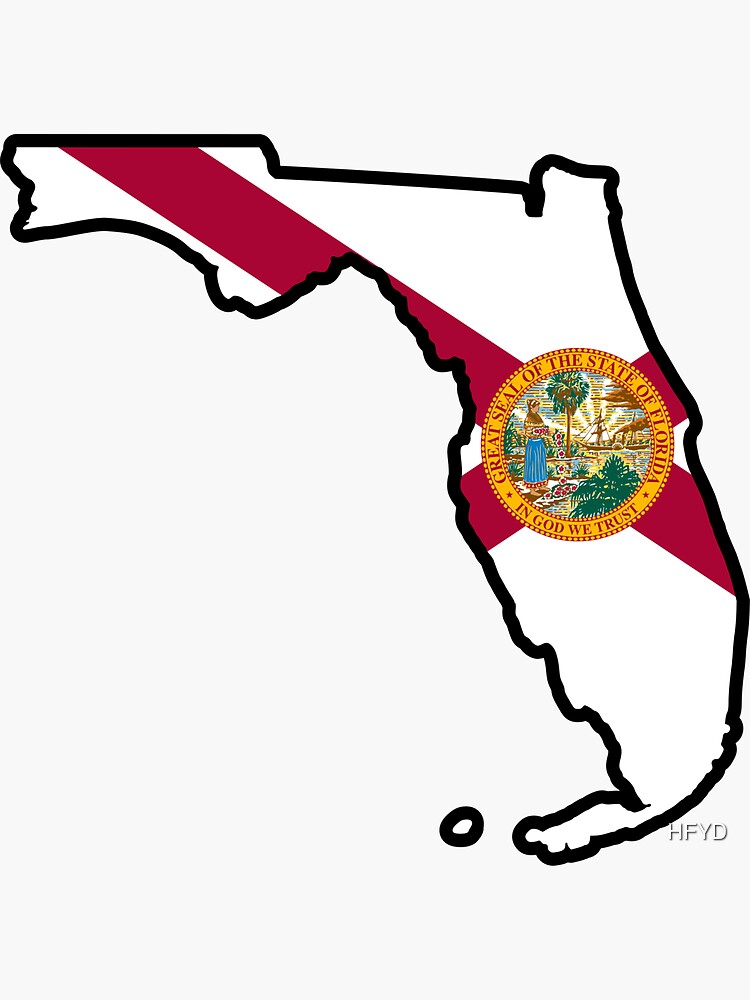 "State Flag Map of FLORIDA" Sticker for Sale by HFYD | Redbubble