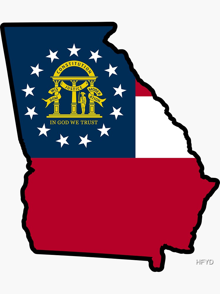 "State Flag Map of GEORGIA" Sticker for Sale by HFYD | Redbubble