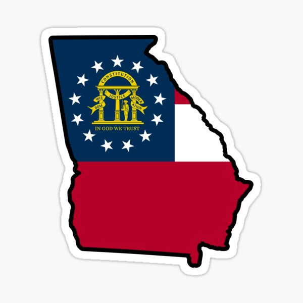 "State Flag Map of GEORGIA" Sticker for Sale by HFYD | Redbubble