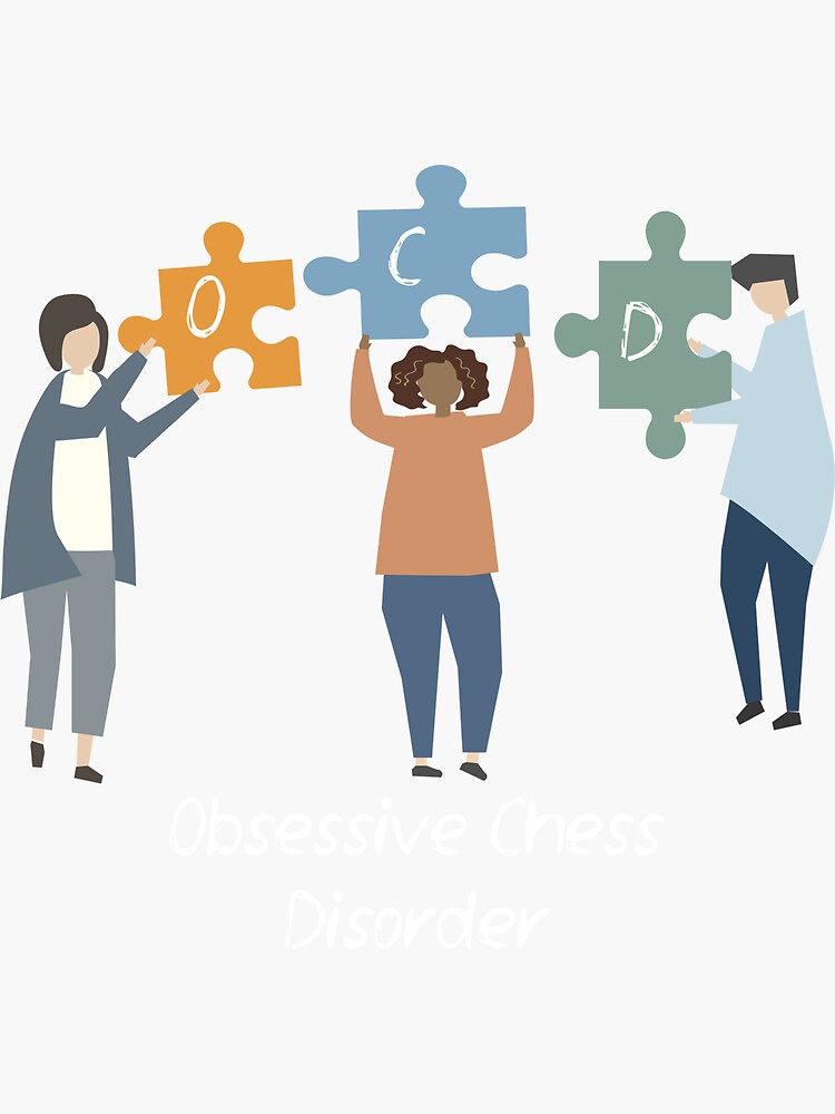 "OCD Obsessive Chess Disorder" Sticker for Sale by fattydesigns | Redbubble