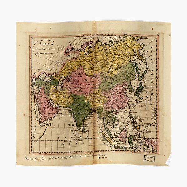 "Map of Asia (1814)" Poster for Sale by allhistory | Redbubble