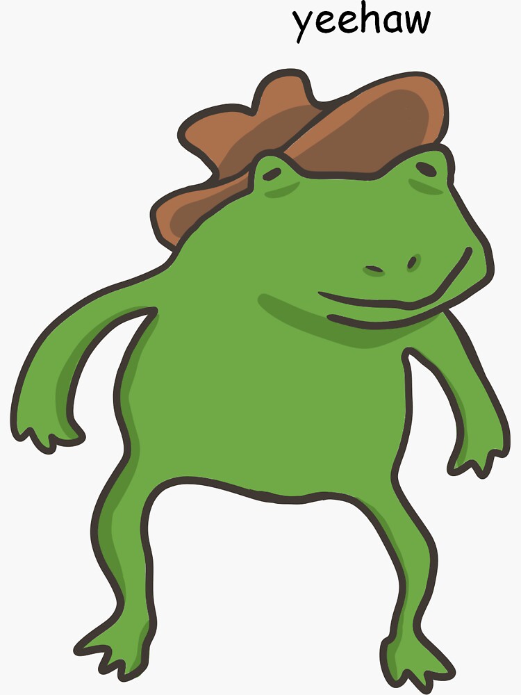 "Cute Cowboy Yeehaw Frog" Sticker for Sale by gremlinart | Redbubble
