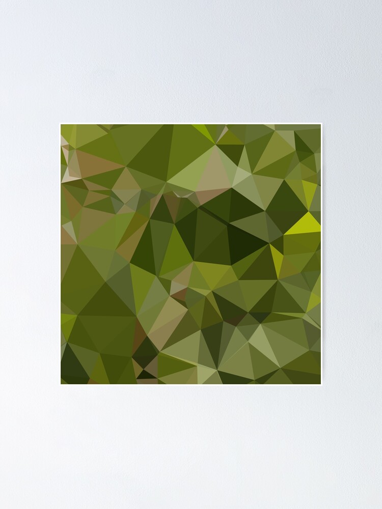 "Sap Green Abstract Low Polygon Background" Poster for Sale by ...