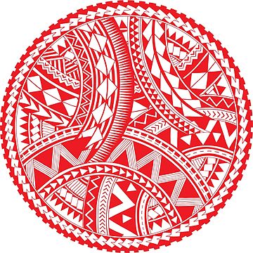 "Red white Samoan Polynesian tribal design" Graphic T-Shirt for Sale by ...