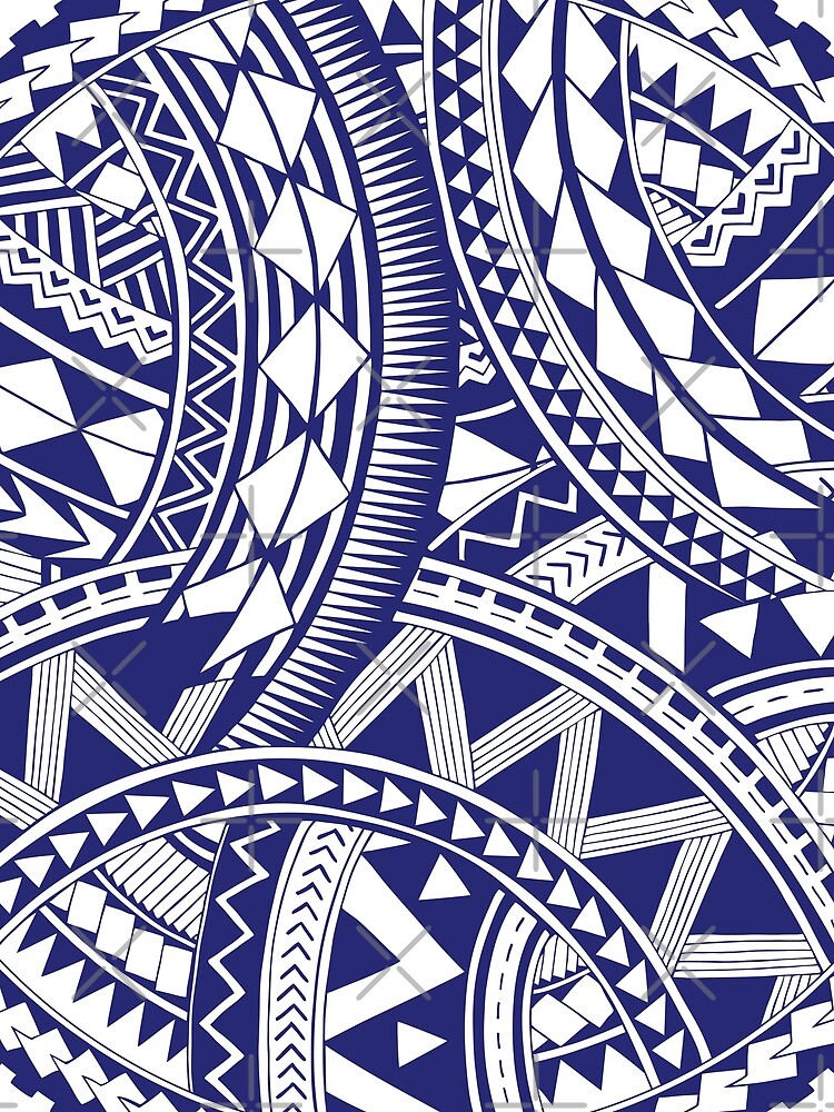 "Navy blue white Samoan Polynesian tribal design" Graphic T-Shirt for ...