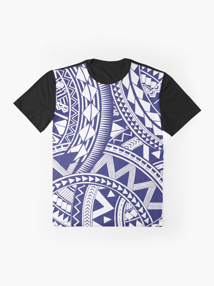 "Navy blue white Samoan Polynesian tribal design" Graphic T-Shirt for Sale by Ayelet Fleming ...
