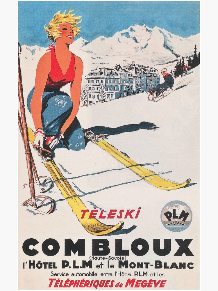 "Combloux Retro Vintage Ski Poster" Poster for Sale by vintagevivian ...