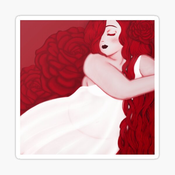 "lady red" Sticker for Sale by Algata | Redbubble