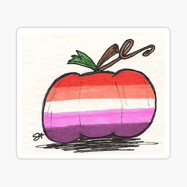 "Lesbian Pride Pumpkin " Sticker for Sale by malfoysheirs | Redbubble