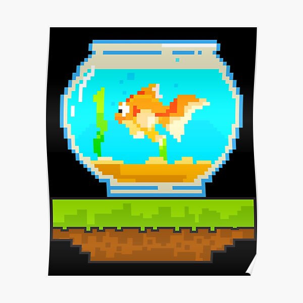 "Cute 8-Bit Fish Awesome Animal 8Bit Pet Aquarium" Poster by ...