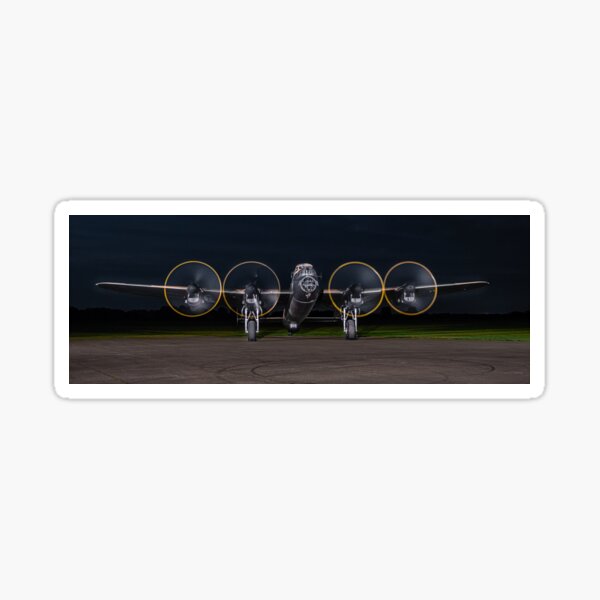 "Lancaster bomber at night" Sticker for Sale by tunnicliffe | Redbubble