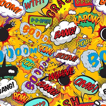 "Comic Book Pop Art Shout Outs Fun Typographic Cartoon design" Art ...