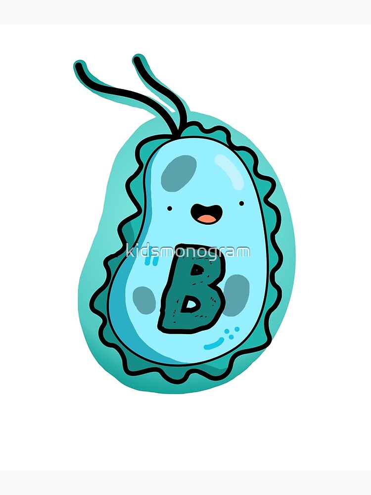 "Alphabet Letter B Blue Bacteria" Poster for Sale by kidsmonogram ...