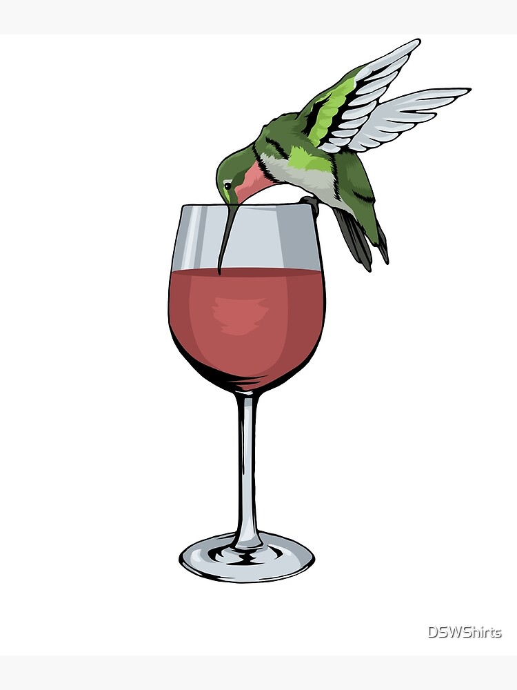 "Hummingbird Wine Tshirt Bird Spirit Animal Wine Hummingbird" Poster ...