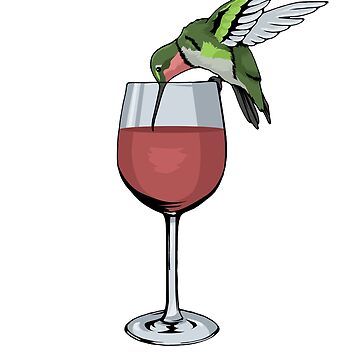 "Hummingbird Wine Tshirt Bird Spirit Animal Wine Hummingbird" Sticker ...