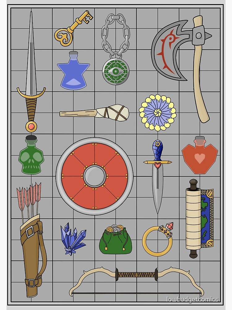 "RPG Inventory Grid Pattern" Journal for Sale by lowbudgetcomics ...