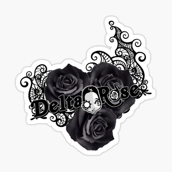 "Delta Rose black rose and mask " Sticker for Sale by fradeknot | Redbubble
