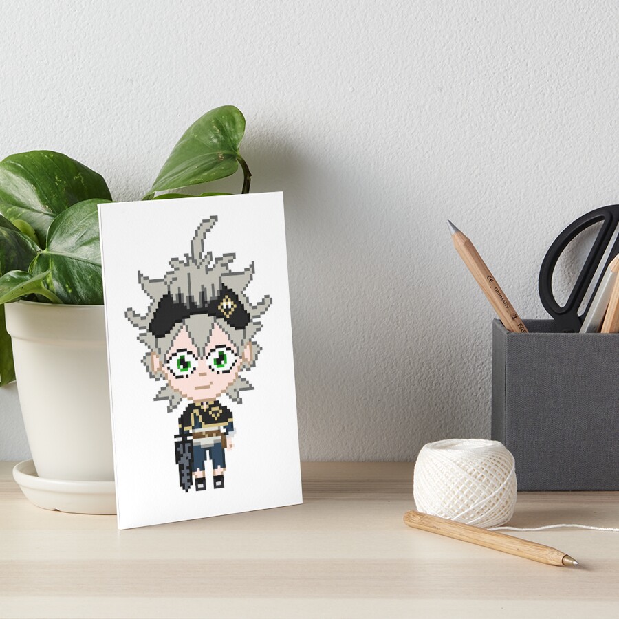 Lámina rígida «Black Clover: Asta Pixel Art» de Dirrajnoswal | Redbubble