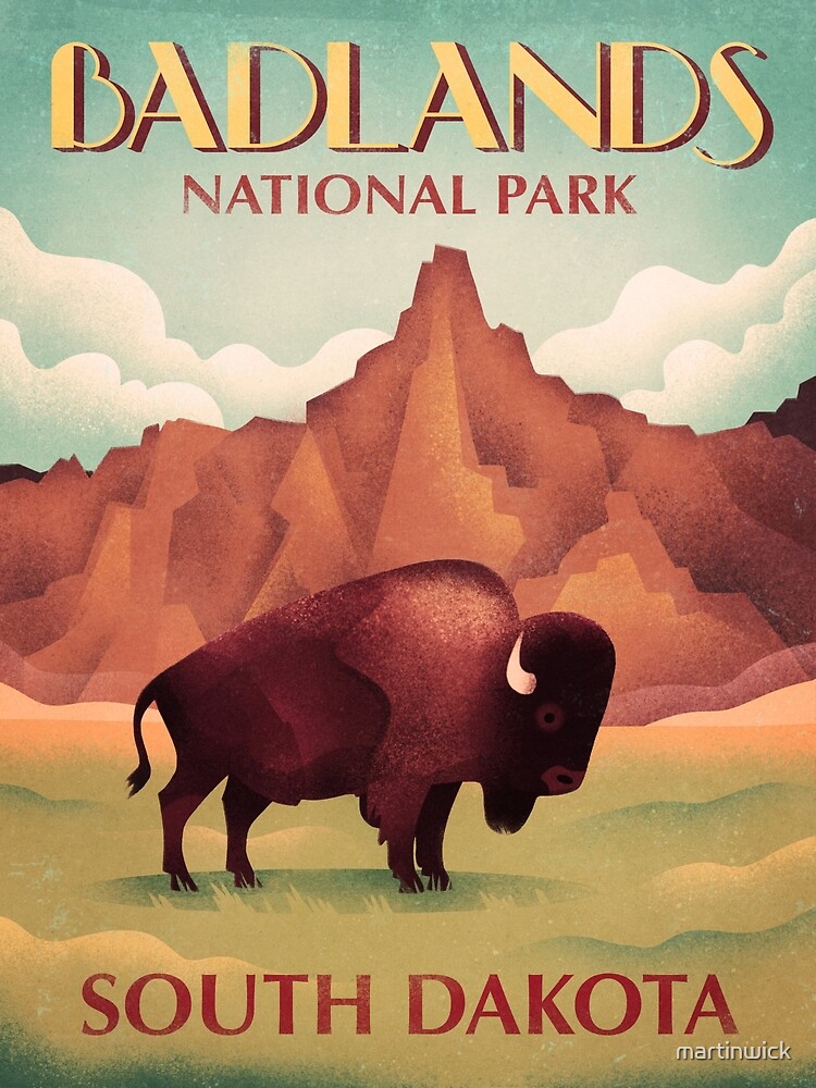 "Badlands Vintage Travel Poster" Poster by martinwick | Redbubble
