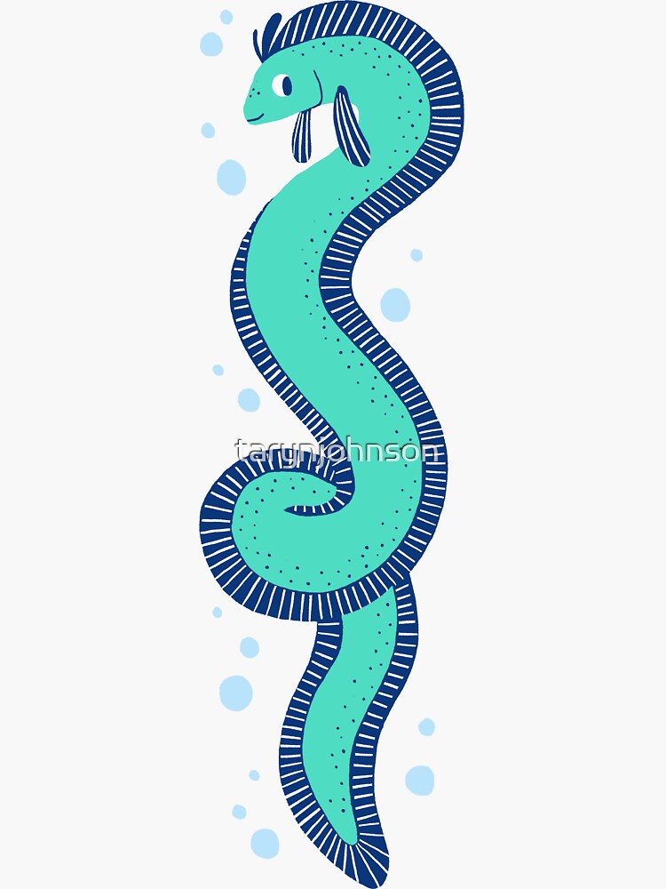 "Teal Eel Bubbles Sticker" Sticker for Sale by tarynjohnson | Redbubble