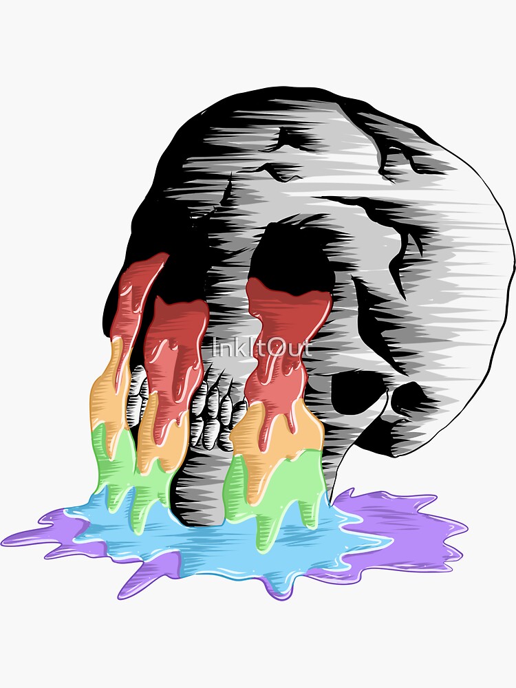 "Rainbow Skull" Sticker for Sale by InkItOut | Redbubble