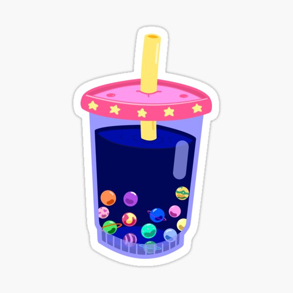 "Outer Space Bubble Tea " Sticker for Sale by daynamayday | Redbubble