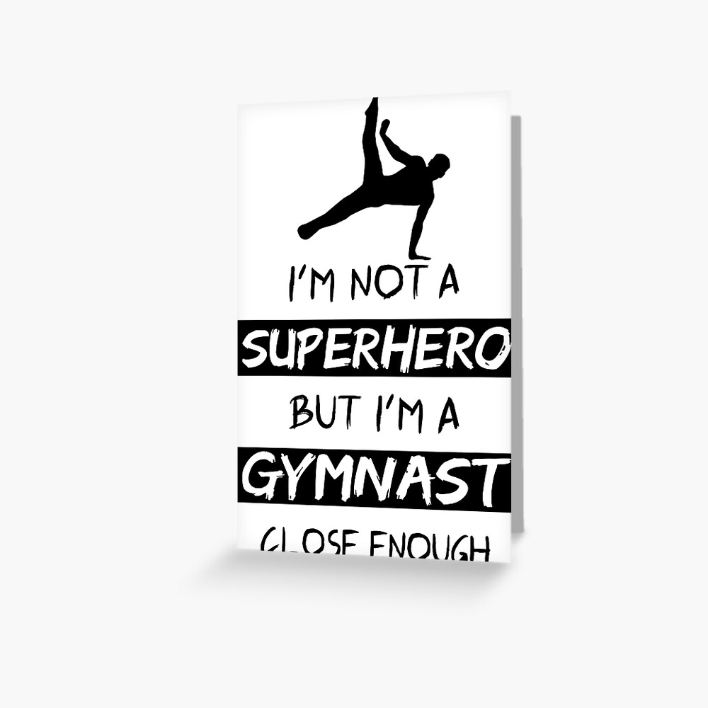 "Gymnastics Superhero, Gymnastics" Greeting Card by claudiasartwork ...