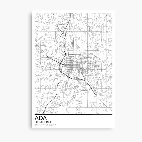 "Ada map poster print wall art, Oklahoma gift printable, Home and ...