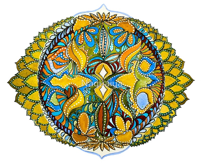 "Oval Mandala Exotica watercolor art unusual shape and design" by ...