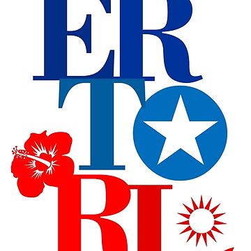 "Puerto Rico Blue Red and White Flag" Sticker by byDarling | Redbubble