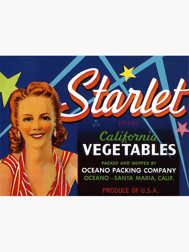 "Vintage Food Crate Label Starlet Santa Maria California Fruit ...