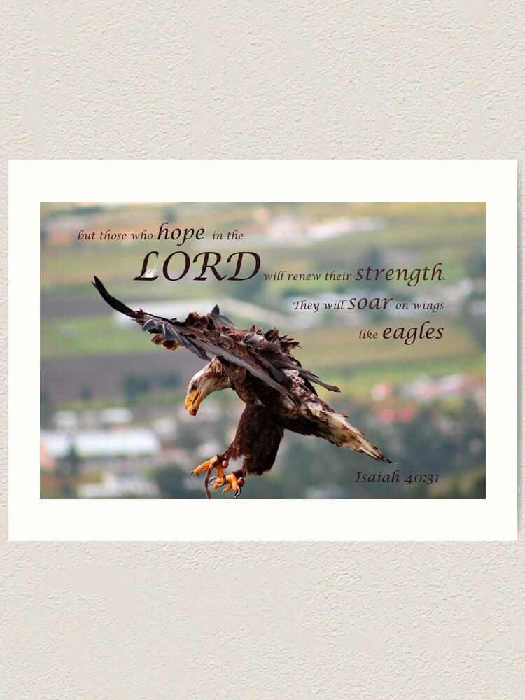 "Flying Eagle Bible Verse" Art Print by rhamm | Redbubble