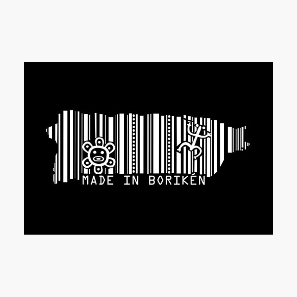 "Puerto Rico Map Made in Boriken Taino Coqui White" Photographic Print ...