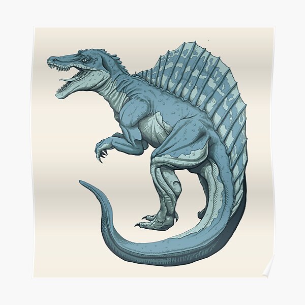 "Blue Spinosaurus" Poster for Sale by Marpo | Redbubble