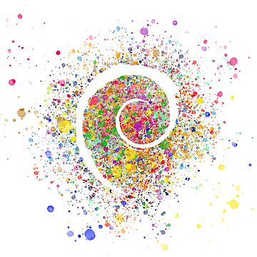 "Debian Splatter" Sticker for Sale by bmlzootown | Redbubble