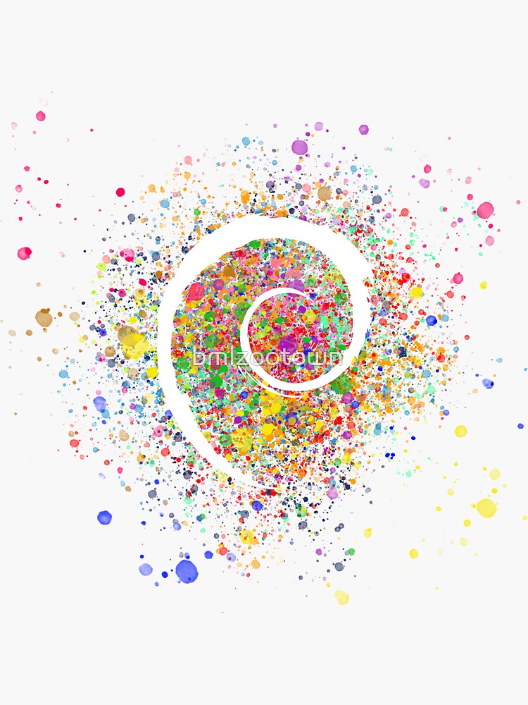 "Debian Splatter" Sticker for Sale by bmlzootown | Redbubble