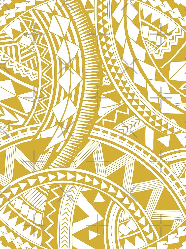 "Golden white Samoan Polynesian tribal design" Graphic T-Shirt for Sale ...