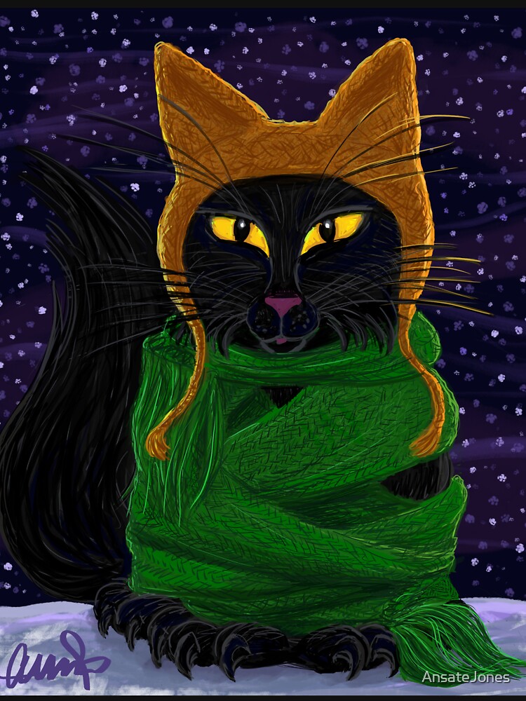 "One Satisfied Yule Cat 2" T-shirt for Sale by AnsateJones | Redbubble ...