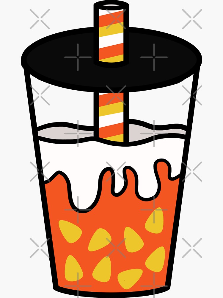 "candy corn "boba" tea" Sticker for Sale by spookulents | Redbubble