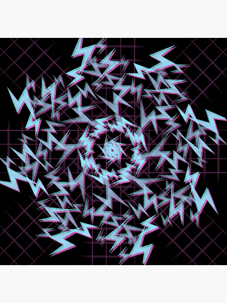 "80s Spiral Mandala - Black - Pink and Blue" Sticker for Sale by ...