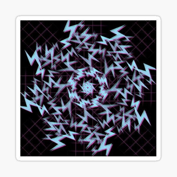 "80s Spiral Mandala - Black - Pink and Blue" Sticker for Sale by ...