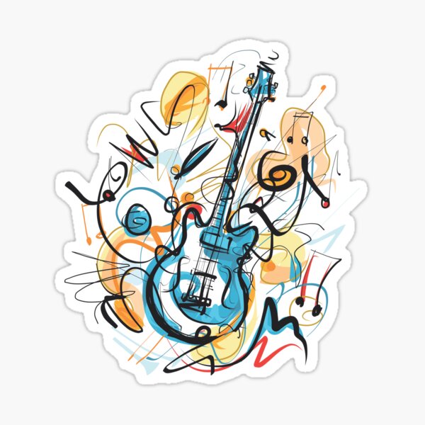 "Rock guitar" Sticker for Sale by 150lionel | Redbubble