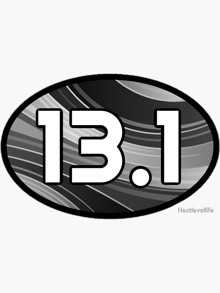 "13.1 Half Marathon Sticker Oval Running Design Decal Car Window Bumper ...