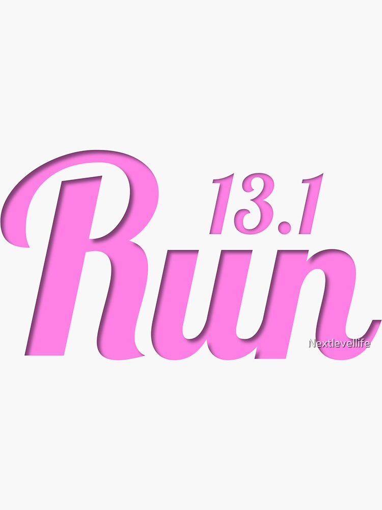 "13.1 Half Marathon Sticker Running Pink Women's Ladies Design Decal ...