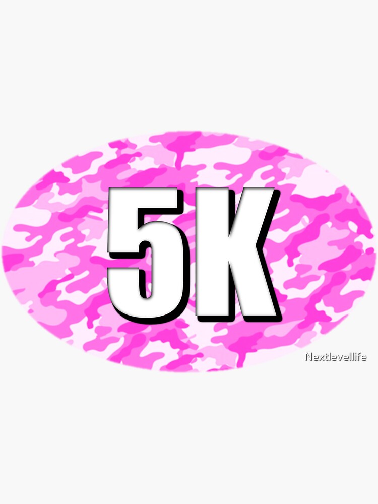 "5K Sticker Oval Running Pink Women's Ladies Camo Camouflage Design ...